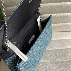 Glint | Bags | Glint Purse Prom Formal Color Trend Light Blue Teal Long ...